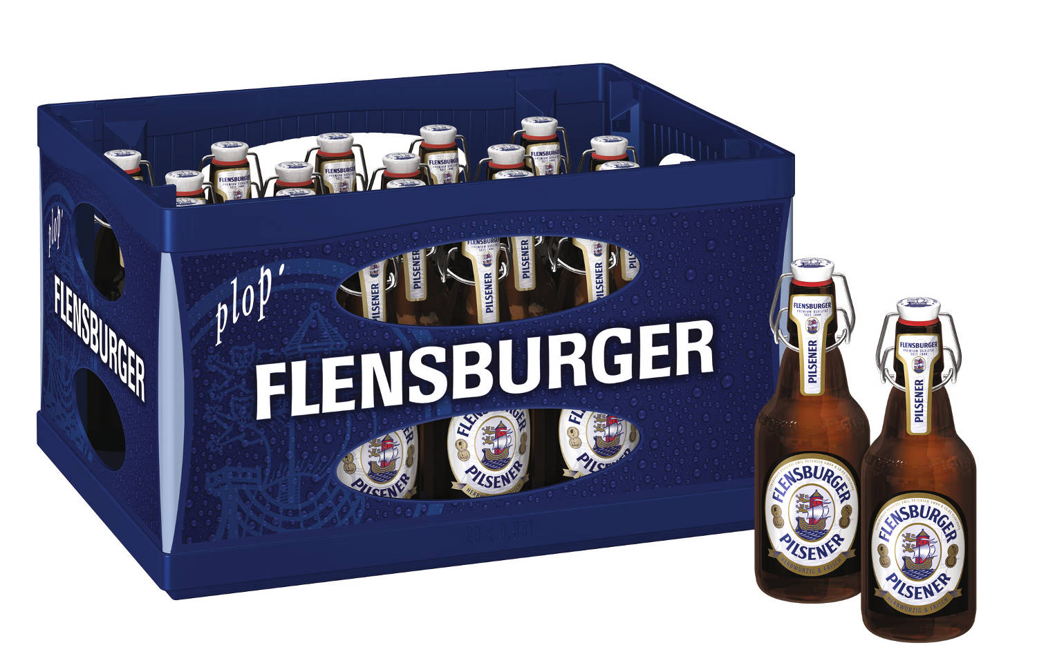 20 x Flensburger Pilsener 0,33l, ironing bottle 4,8% vol Original box ...